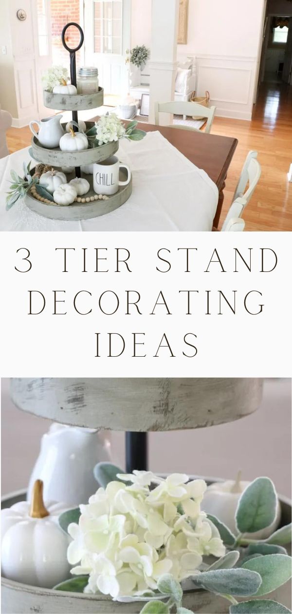 How to Decorate a 3 Tiered Wooden Stand with Harvest Decorations