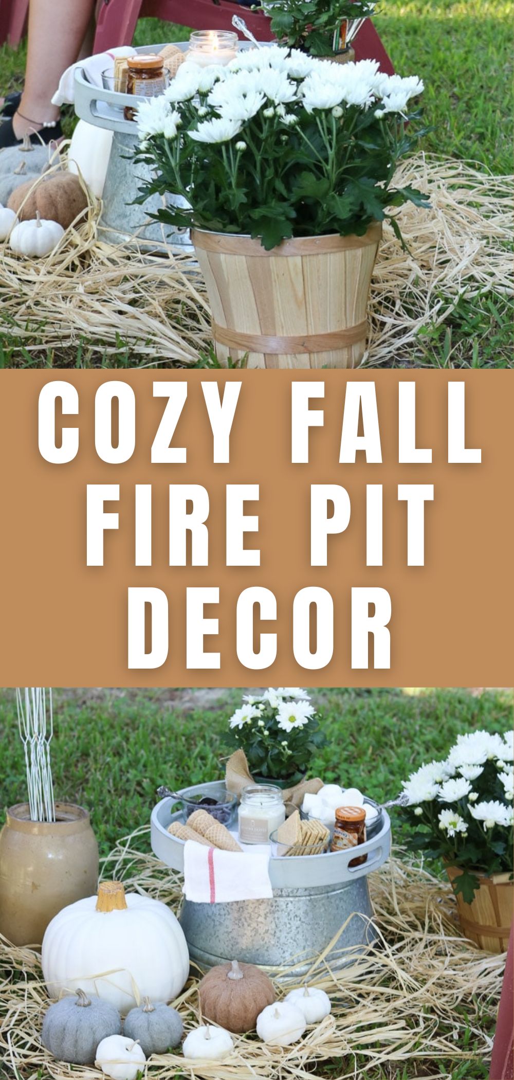 Outdoor Fall Decor Ideas for your Fire Pit Area plus Some S'mores
