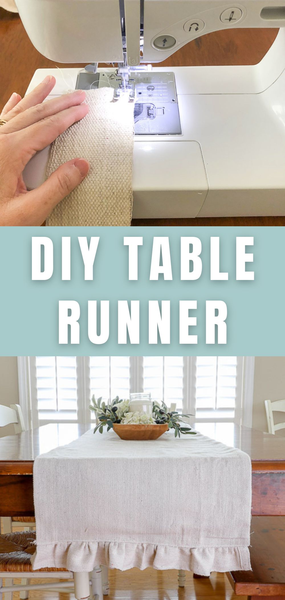 Easy Sew Drop Cloth Table Runner