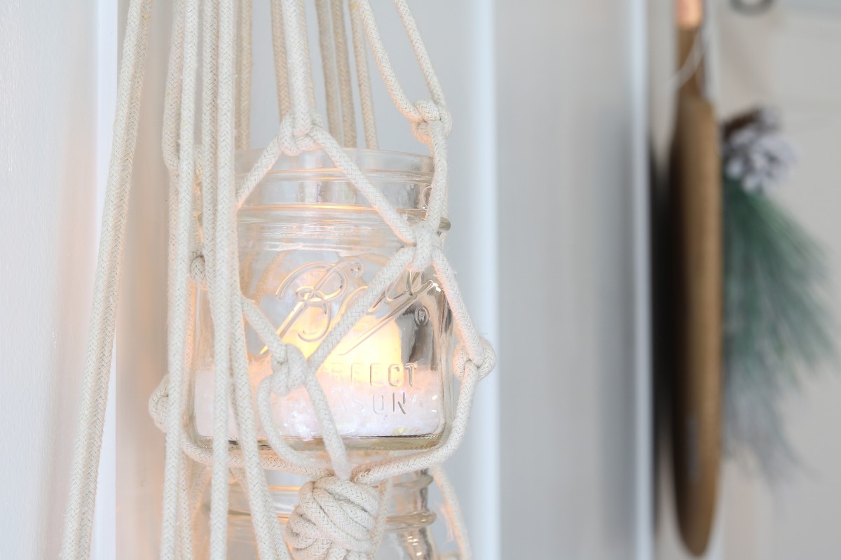 Easy Beautiful Macrame Christmas Decor with Mason Jar