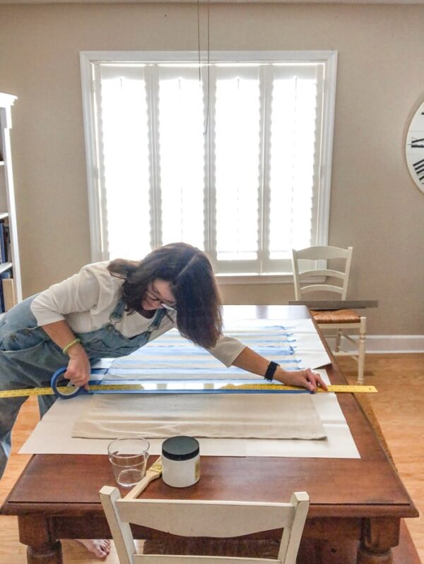 EASY DIY RUG OUT OF A DROP CLOTH AND CHALK PAINT
