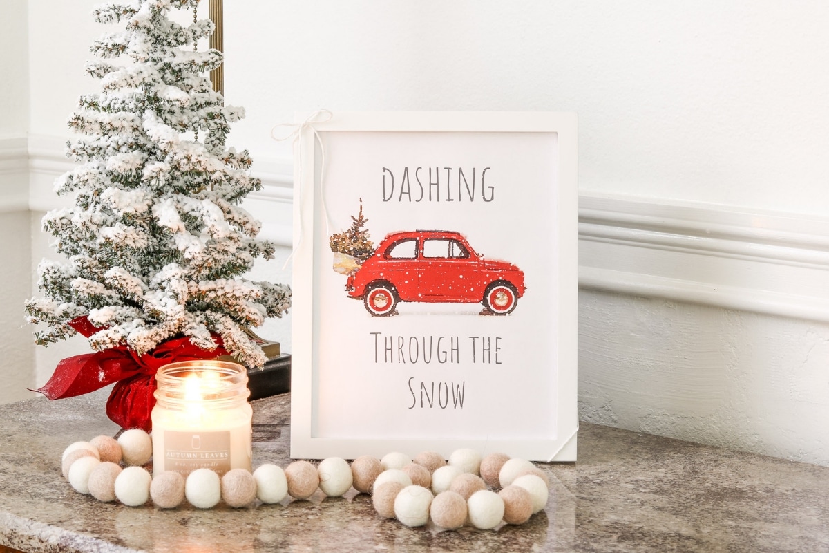 DASHING THROUGH THE SNOW CHRISTMAS PRINTABLE DECOR
