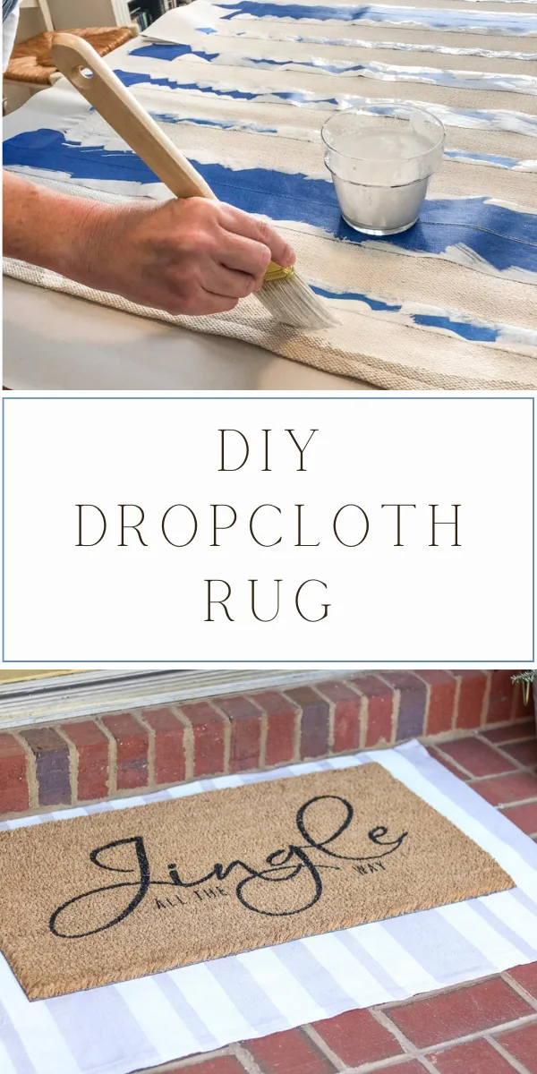 EASY DIY RUG OUT OF A DROP CLOTH AND CHALK PAINT