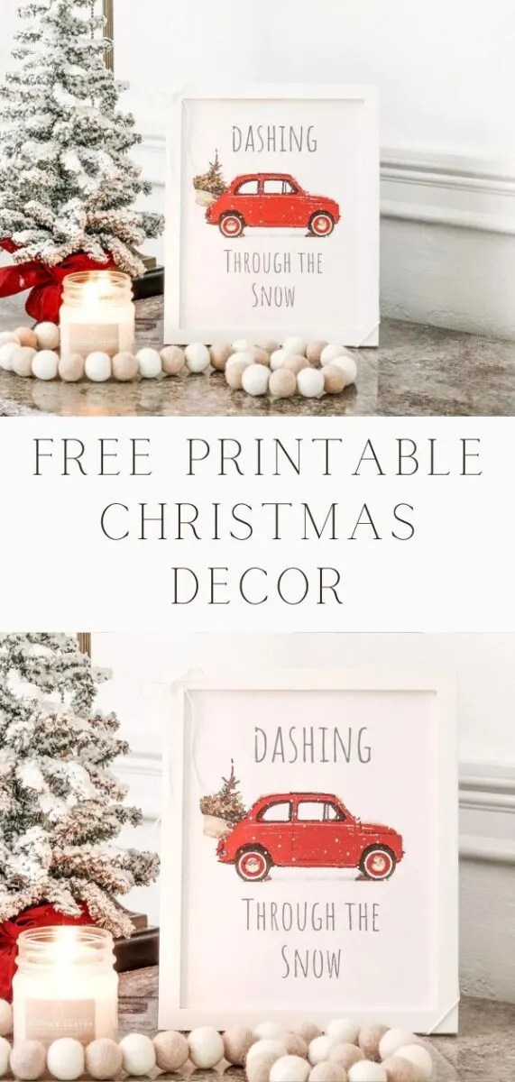 DASHING THROUGH THE SNOW CHRISTMAS PRINTABLE DECOR