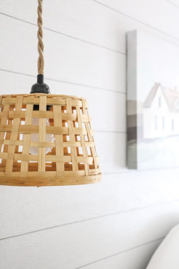 EASY DIY BASKET PENDANT LIGHT