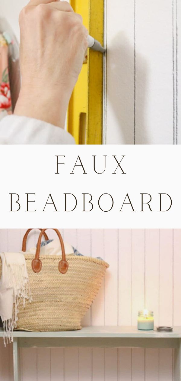 EASY AND CHEAP FARMHOUSE DIY FAUX BEADBOARD