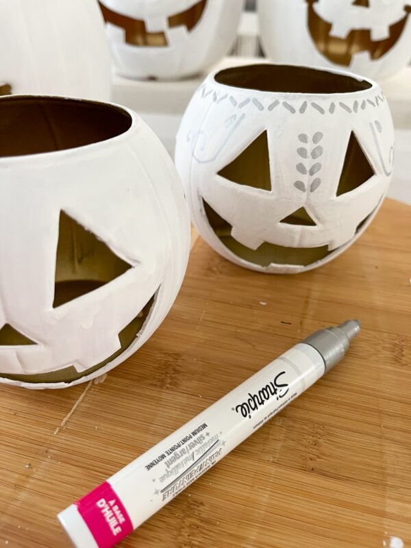 DIY Dollar Store Halloween Decoration (Painted Jack o Lanterns)