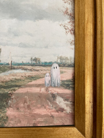 How to Paint a Ghost on a Vintage or Thrifted Painting