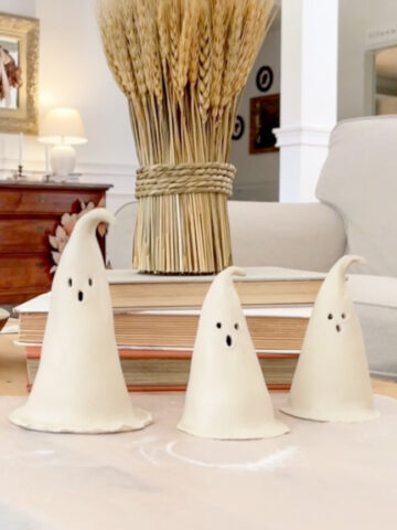 Glowing DIY Air Dry Clay Ghosts for Halloween