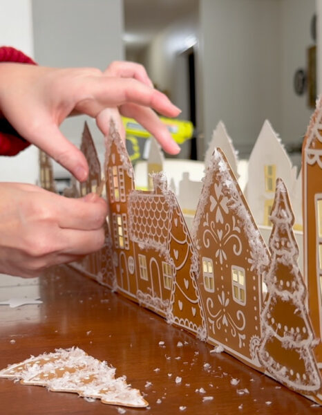 DIY Printable Gingerbread Village Centerpiece with Candles